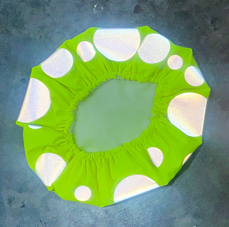 Fluro Yellow Reflective Mushroom Helmet Cover – Hey Reflect'o